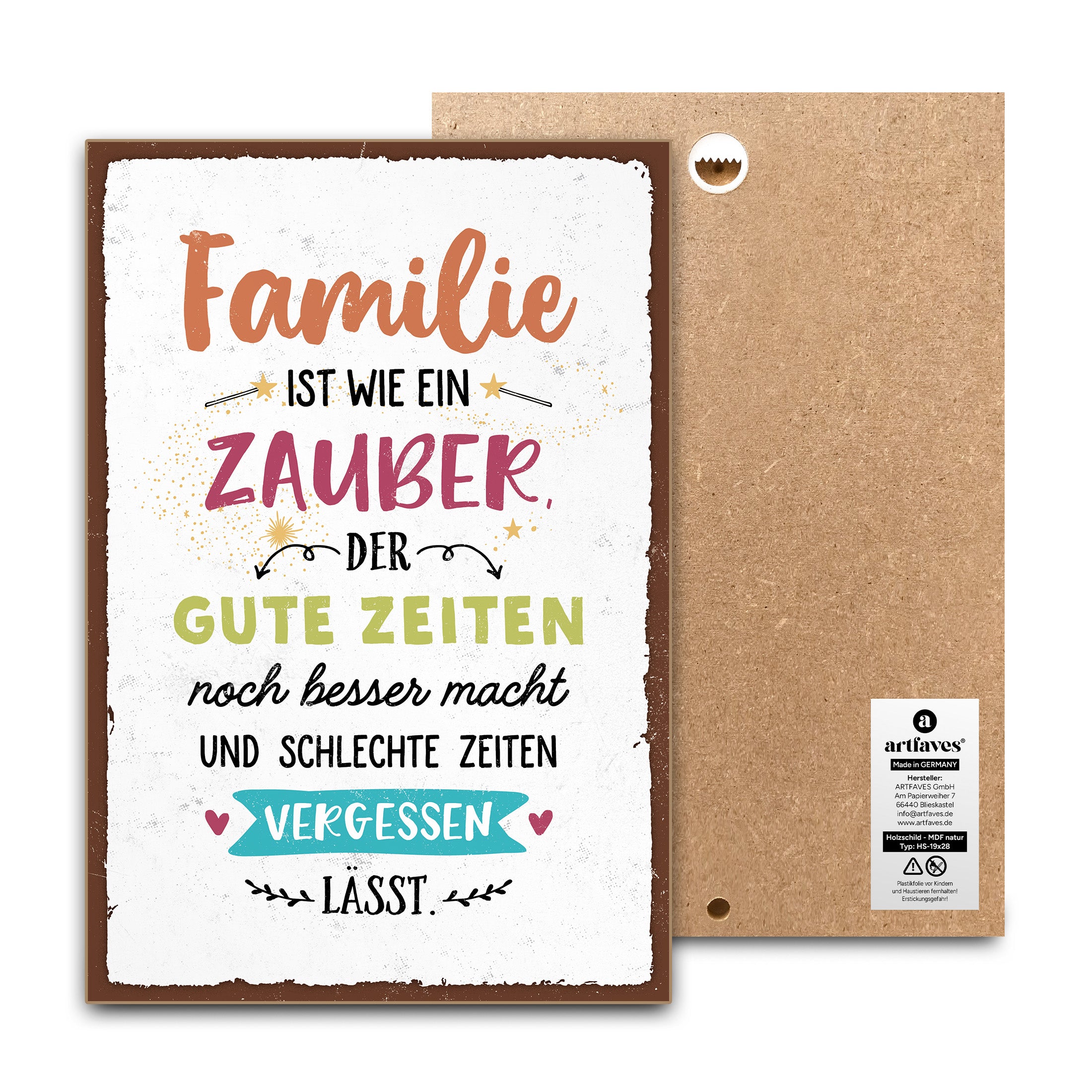 Schild mit Spruch - FAMILIE IST WIE EIN ZAUBER - Familie, Zuhause ...