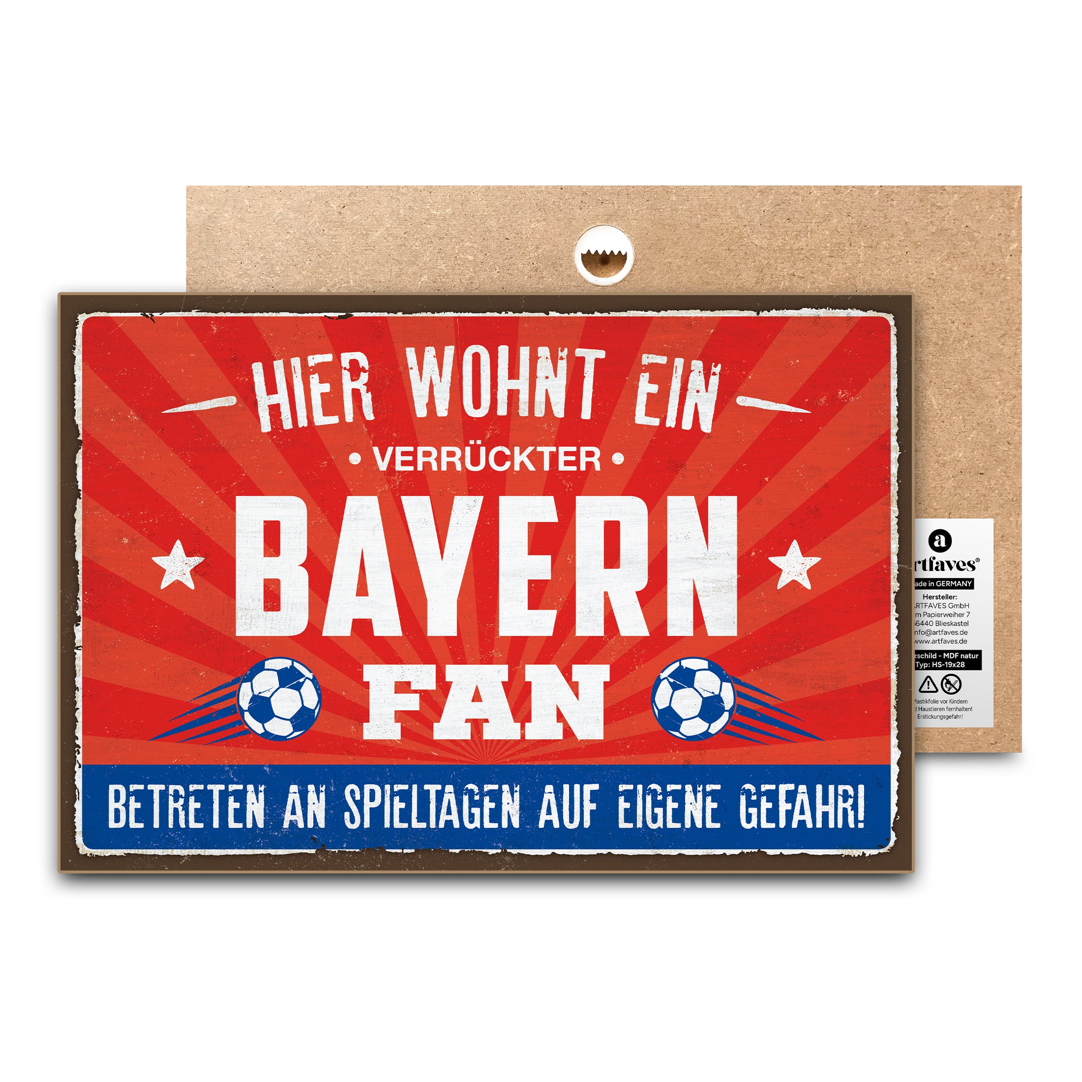 Schild mit Spruch - Hier wohnt ein verrückter BAYERN Fan - Fussball ...